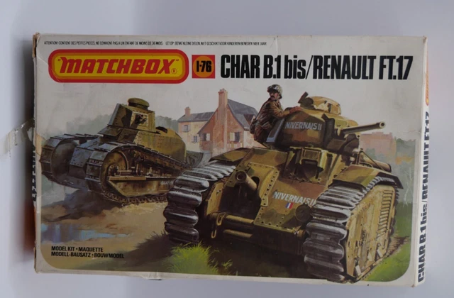 MATCHBOX CHAR B.1 bis / Renault FT.17 1/76 scale £14.92 - PicClick UK