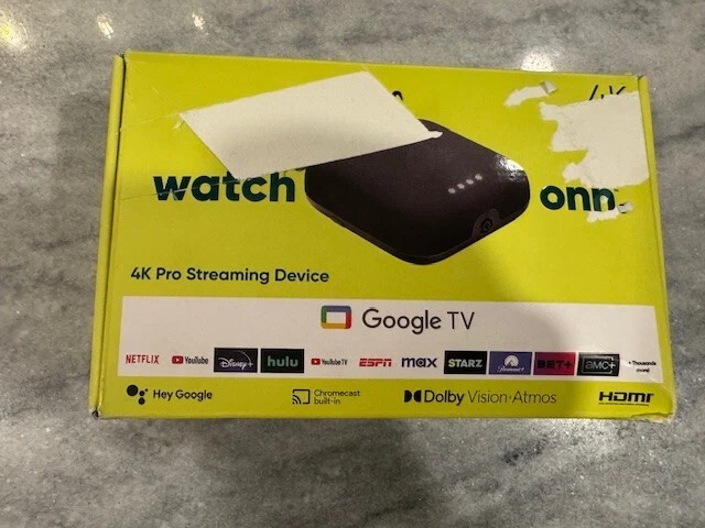 ONN. GOOGLE TV 4K Pro Streaming Device (2024) UHD resolution $69.24 ...