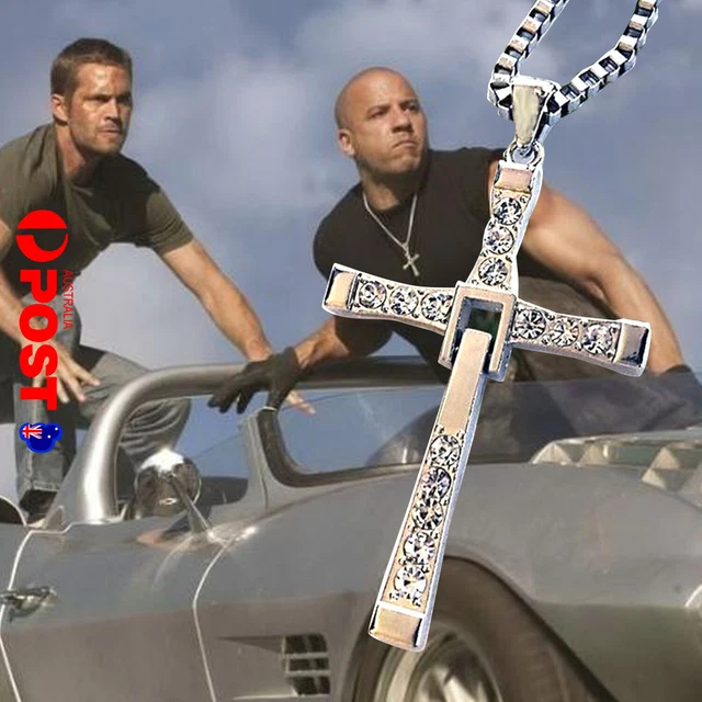 FAST FURIOUS VIN Diesel Dom Toretto Cross Crystal Pendant Necklace Gift ...