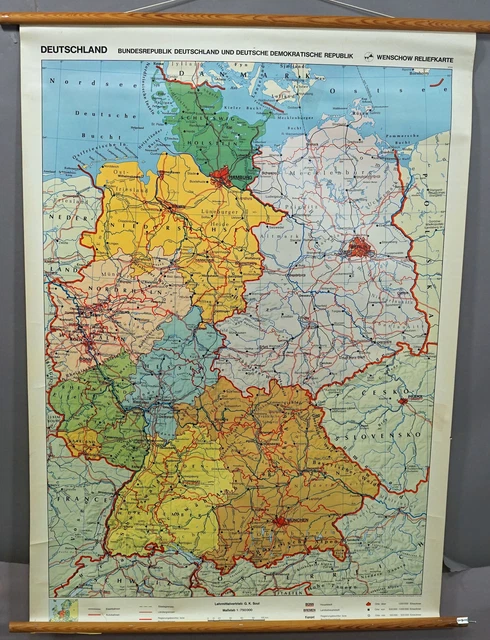 PULL-DOWN WALL CHART Mural Map of Europe 2. World war 1945 – 1970 ...