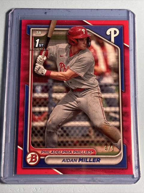AIDEN MILLER 2024 Bowman 1st carta rossa/5 Rookie RC Philadelphia ...