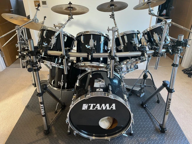 MASSIVE BLACK TAMA Rock Star Pro Professional Drum Kit and Drum Rack ...