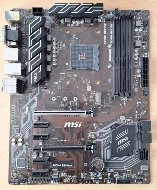 MSI B450M-A PRO MAX Socket AM4, mATX Micro- ATX AMD Motherboard £54.99 ...