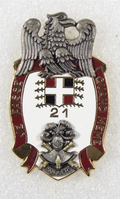 FRENCH ARMY BADGE: 21e Regiment d’Infanterie de Camp - A/B, G2876 £11. ...