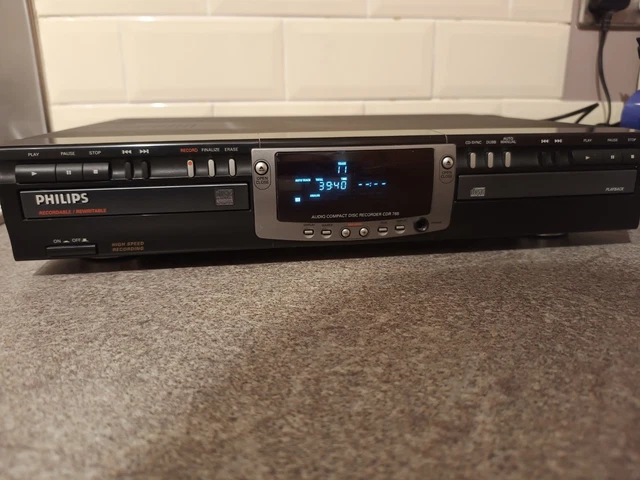 PHILIPS CDR-765 COMPACT Disc Player Recorder. Twin 1 Deck No Disc Error ...