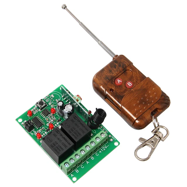 12V 2 TWO Channel Wireless Remote Control 2 Relay Module Transmitter ...