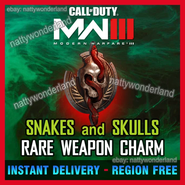 CALL OF DUTY Modern Warfare 3 SNAKES AND SKULLS Weapon Charm CoD MW3 ...
