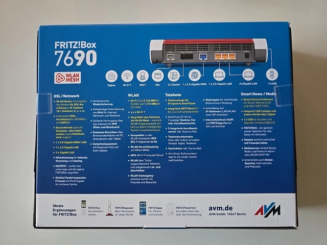 FRITZ!BOX 7690 WI-FI 7 Neu EUR 228,99 - PicClick DE