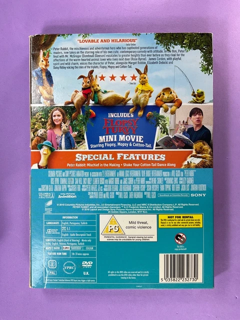 PETER RABBIT, INCLUDES Flopsy Turvy Mini Movie, DVD £2.49 - PicClick UK
