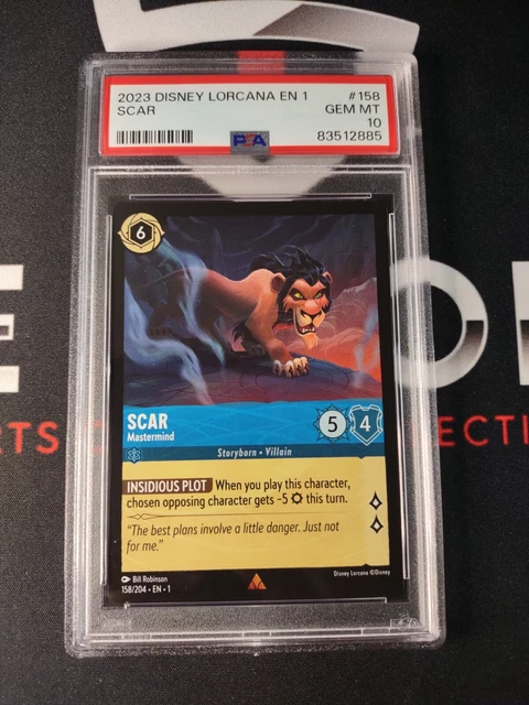 SCAR 2023 DISNEY Lorcana The First Chapter Mastermind 158/204 PSA 10 ...