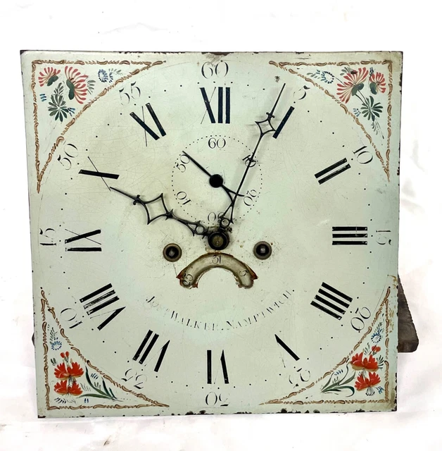 ANTIQUE 13& 8 Day Longcase Grandfather Clock Dial and Movement WALKER ...