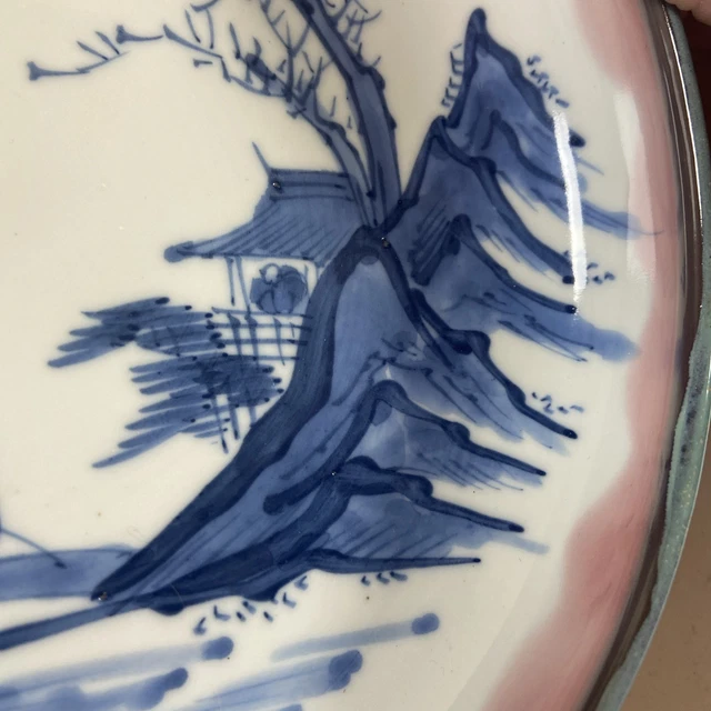 RARE CA 1900 Japanese Porcelain Bowl Dish Landscape Hand Painted 7.5 ...