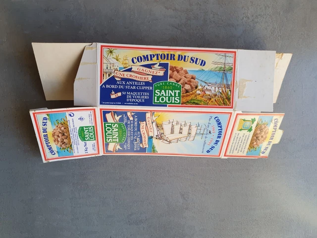 BOITE CARTON SUCRE roux pure canne Comptoir du Sud Saint Louis , sugar ...