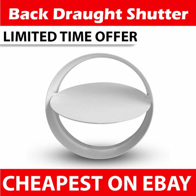 100MM/4& BACK DRAFT Draught Shutter for Inline Extractor Fan,Ducting ...