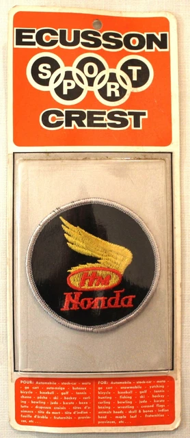 VINTAGE NOS 1970'S HONDA MOTORCYCLE crest in original package Handy ...