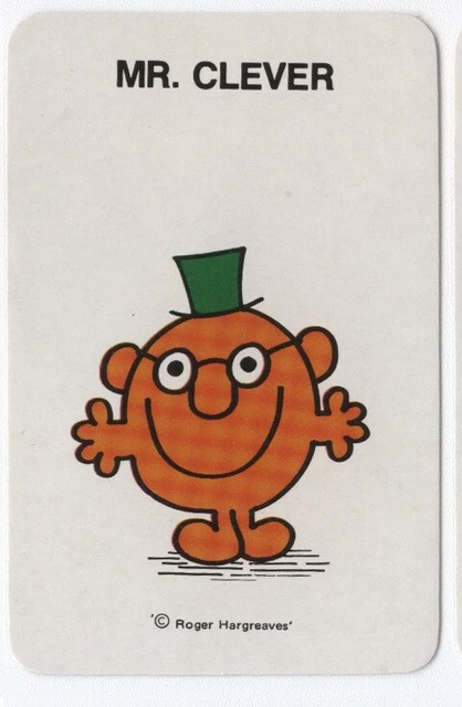 RARE 1970S MR MEN Blank Back SINGLE Swap Card Roger Hargreaves Cartoon ...
