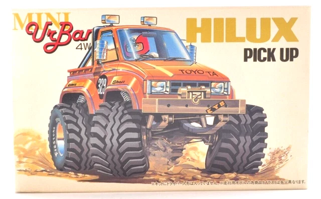 VINTAGE AOSHIMA TOYOTA Hilux Mini Urban Model Kit Wind-Up Motorized ...