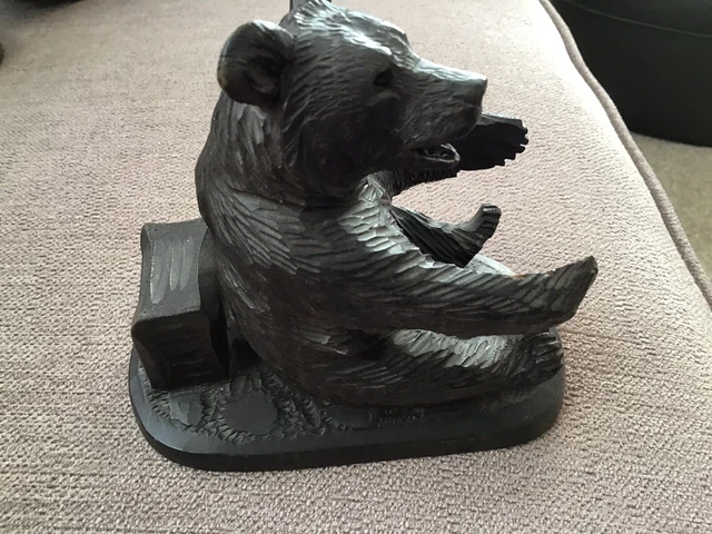 BLACK FOREST BEAR. Hand Carved. Match Box Holder. £47.48 - PicClick UK