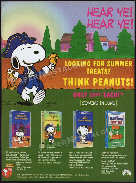PEANUTS / SNOOPY__ORIG. 1995 Trade print AD / video promo__Charlie ...