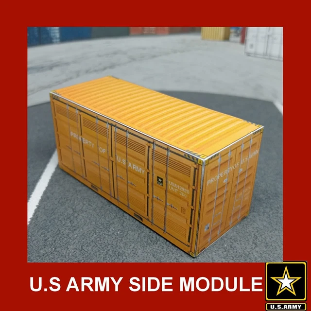 U.S.A ARMY MODULE Shipping Containers Card Models 20ft S 1:64 Gauge Set ...