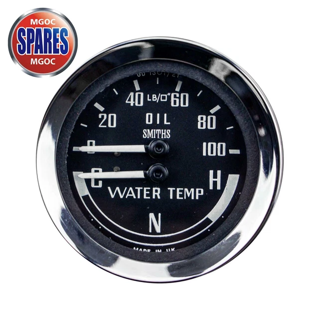 CLASSIC MGB/MG MIDGET Smith Oil Pressure & Water Temp Gauge C - BHA4764 ...