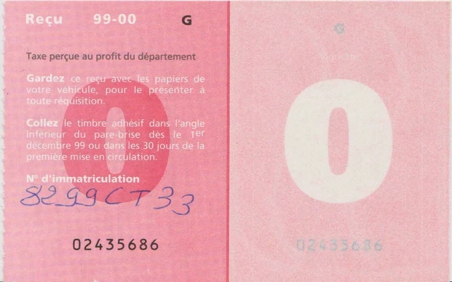 Ancienne Vignette Taxe Automobile 2000 Jamais Collée Fiat Peugeot Opel