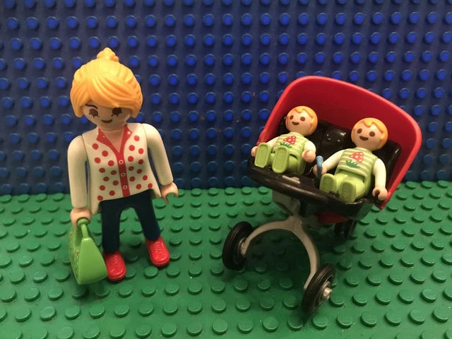 PLAYMOBIL # 5573 Maman avec deux bébés et landau #001 EUR 8,00 ...