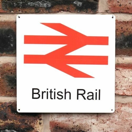 BRITISH RAIL DOUBLE Arrow Metal Railway Sign | 20x20cm Aluminium Rail ...