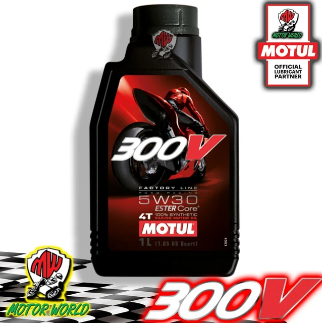 MOTUL 300V 4T LIGNE D'Usine ROUTE RACING 5W30 1 LITRE - POUR MOTO EUR ...