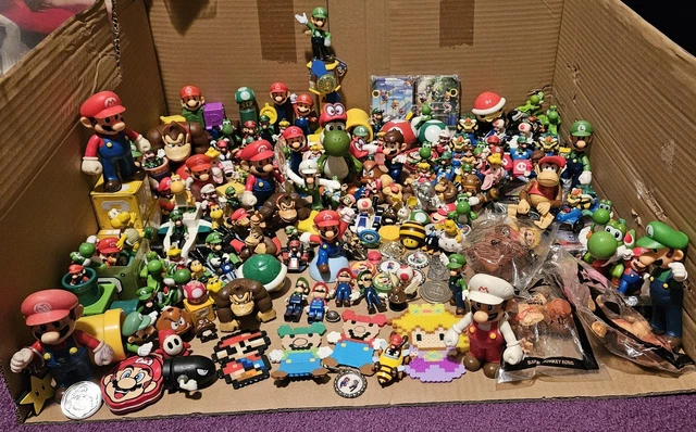HUGE NINTENDO SUPER Mario Bros Action Figures Set Lot Luigi Bowser Kong ...