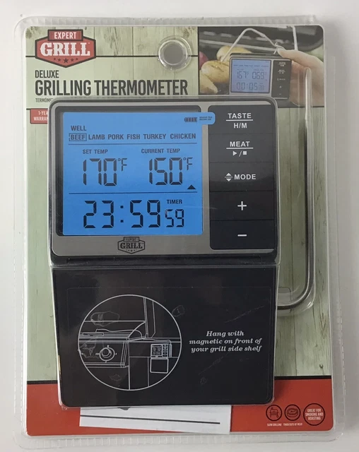 EXPERT GRILL DELUXE Digital BBQ Grilling Meat Thermometer For Beef Pork ...