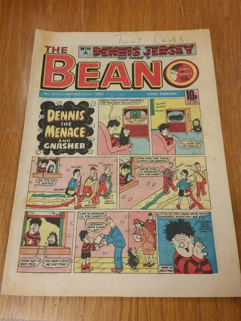 BEANO #2071 MARCH 27Th 1982 Dennis The Menace British Weekly Uk Comic ...