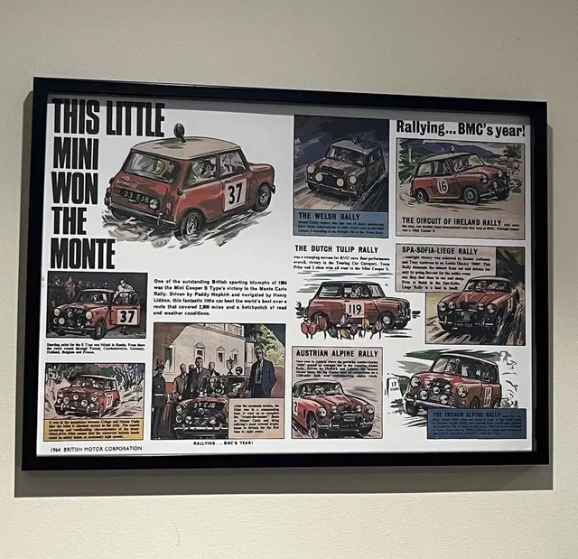 BMC AUSTIN MORRIS Mini Cooper Mk1 This Little Mini Won The Monte Wall ...