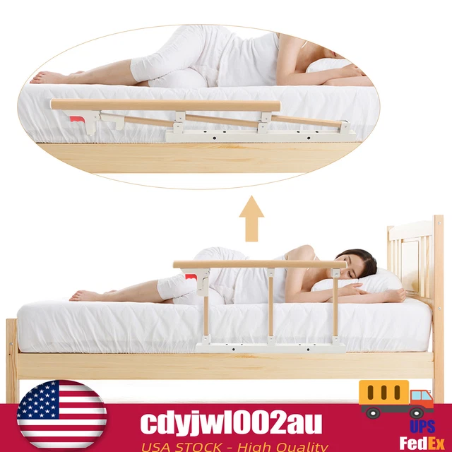 FOLDING BED RAILS For Elderly Medical Hospital Side Wooden Adults Guard ...