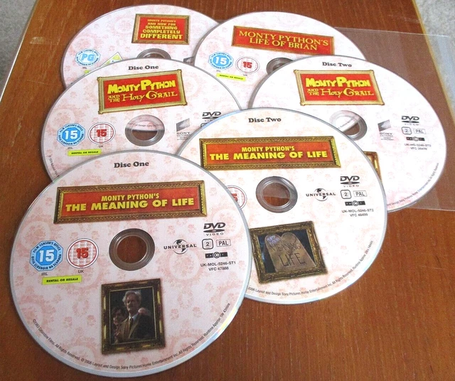 MONTY PYTHON &THE Movies" 6 Disc DVD Box Set, Inc Life Of Brian,Meaning ...