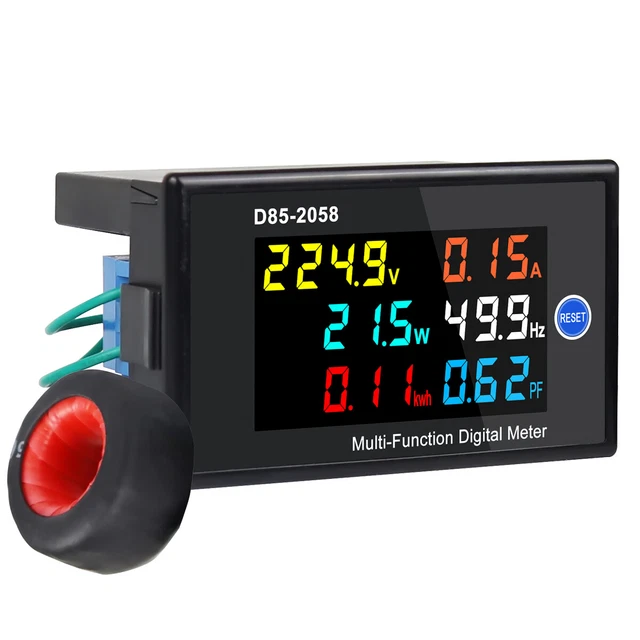 DIGITAL LCD VOLTAGE Current Energy Power Panel Meter AC 40-300V 100A ...