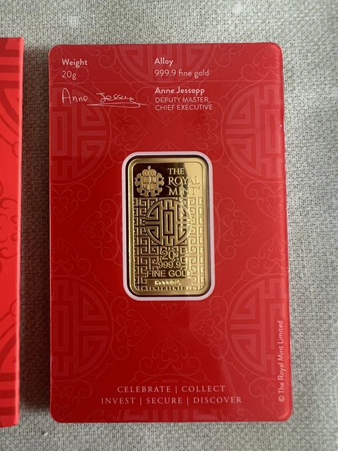 GUAN GONG 20G Gold Bullion Minted Bar .999 Royal Mint £1,600.00 ...