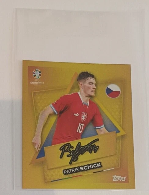 IMAGE STICKER GOLD SIGNATURE n°CZESP Patrick SCHICK Czechia TOPPS UEFA ...