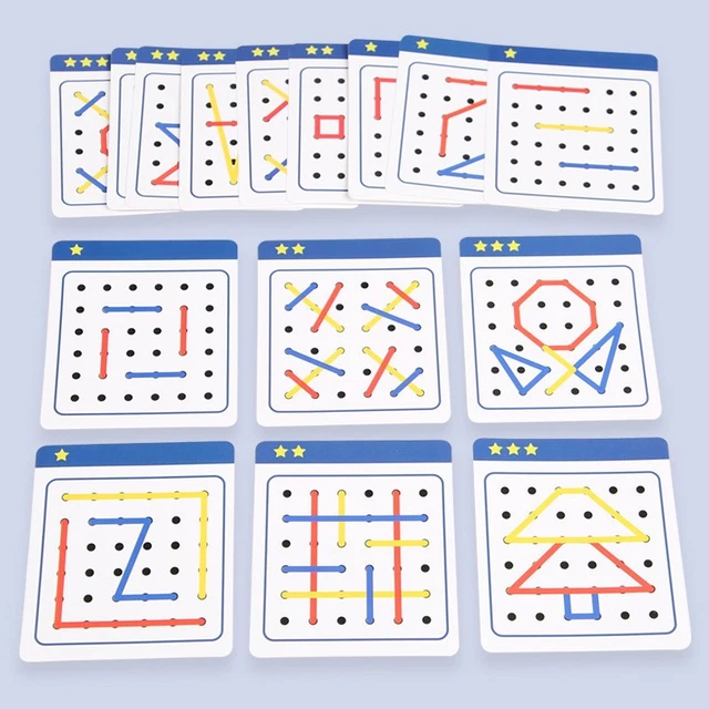 FUN WINDING THREAD Wooden Board Shape Cognition Children Puzzle Toys ...