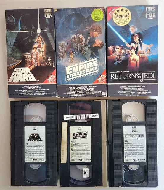 STAR WARS ORIGINAL Trilogy VHS Tapes: CBS FOX Red Label 1984-1986 NO ...