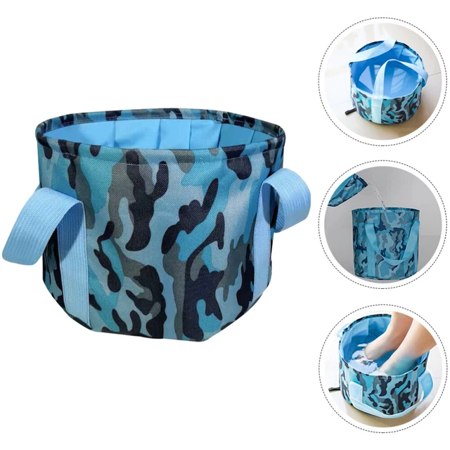 CONTAINER INFLATABLE FOLDING Foot Basin Compact Storage Water Bucket ...