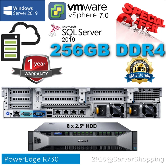 DELL POWEREDGE R730 OEM LOT 36-Core E5-2697v4 256GB DDR4 2.4TB SSD+4 ...