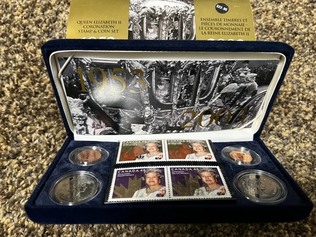2003 CANADA QUEEN Elizabeth II Coronation Stamp and Coin Set (1953 ...