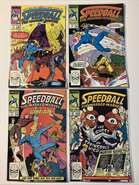 SPEEDBALL THE MASKED Marvel #1-4 NM 1988 1 2 3 4 Complete Set Marvel ...
