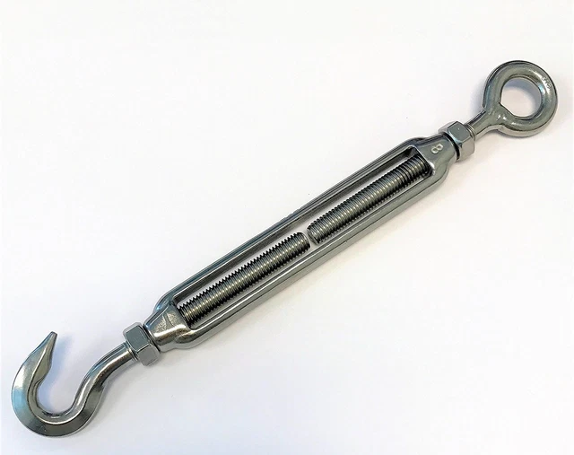 STAINLESS STEEL T316 Metric Thread Open Body Hook & Eye Turnbuckle ...