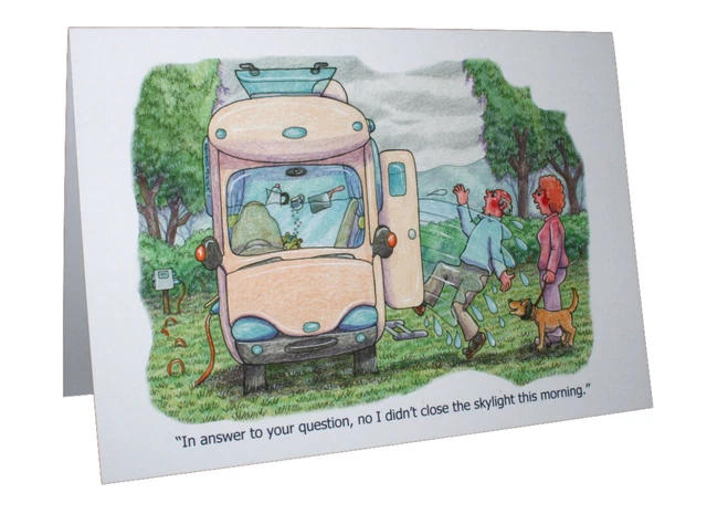 MOTORHOME CARAVANNING HUMOUR Cartoon A5 Funny Greeting Card By Armand ...