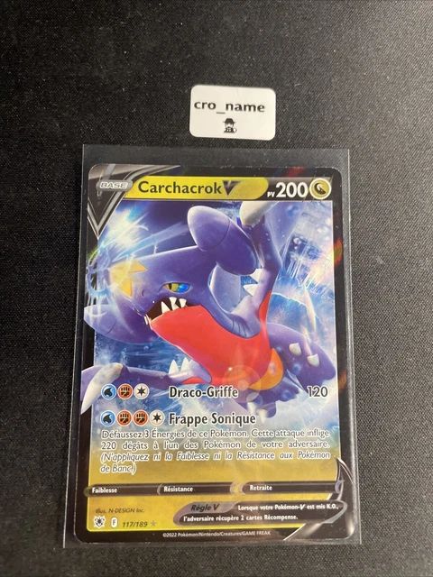 CARTE POKEMON CARCHACROK 117/189 V Ultra Rare Epée et Bouclier 10 EB10 ...
