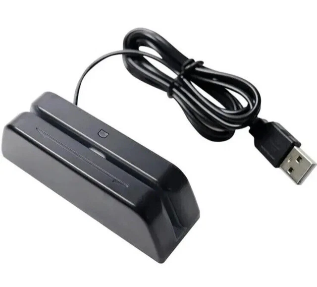 USB MAGNETIC CREDIT Card Reader 3-Track POS Swipe Card Reader MSR123 ...