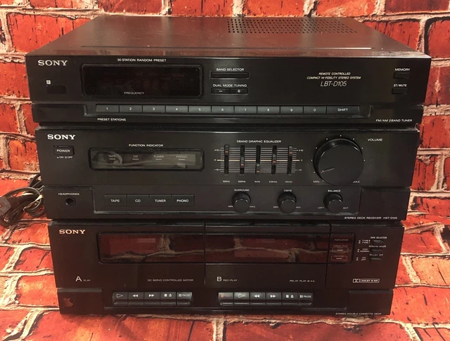 VINTAGE SONY LBT-D105 Hi Fi Stereo Double Deck Receiver System Dual ...