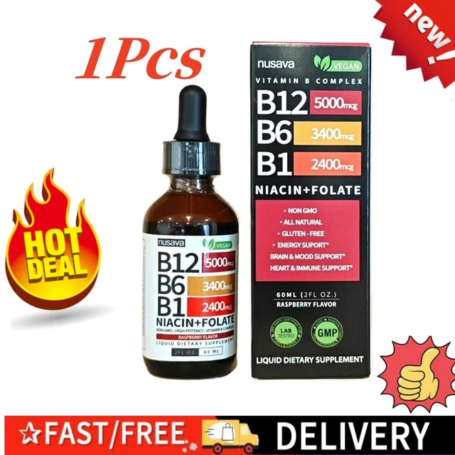 1X VITAMIN B12 and B6 Liquid Drops, B12 Sublingual B Complex - B12 ...